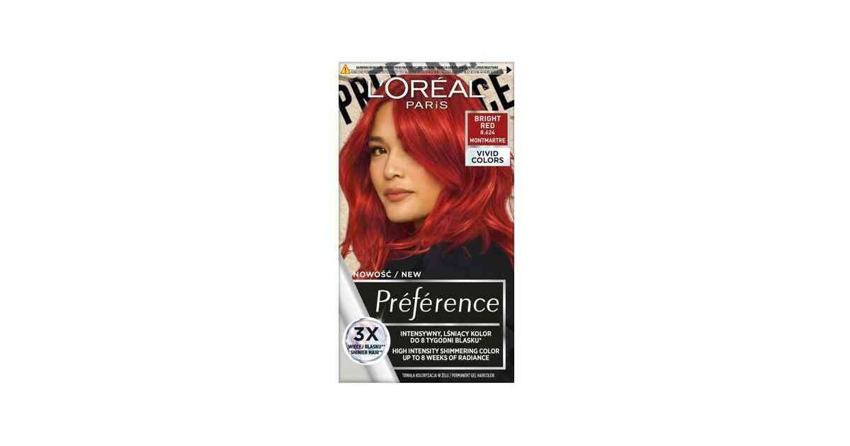 Loreal Preference Farba do Włosów Vivid Colors 8.624 Bright Red ...